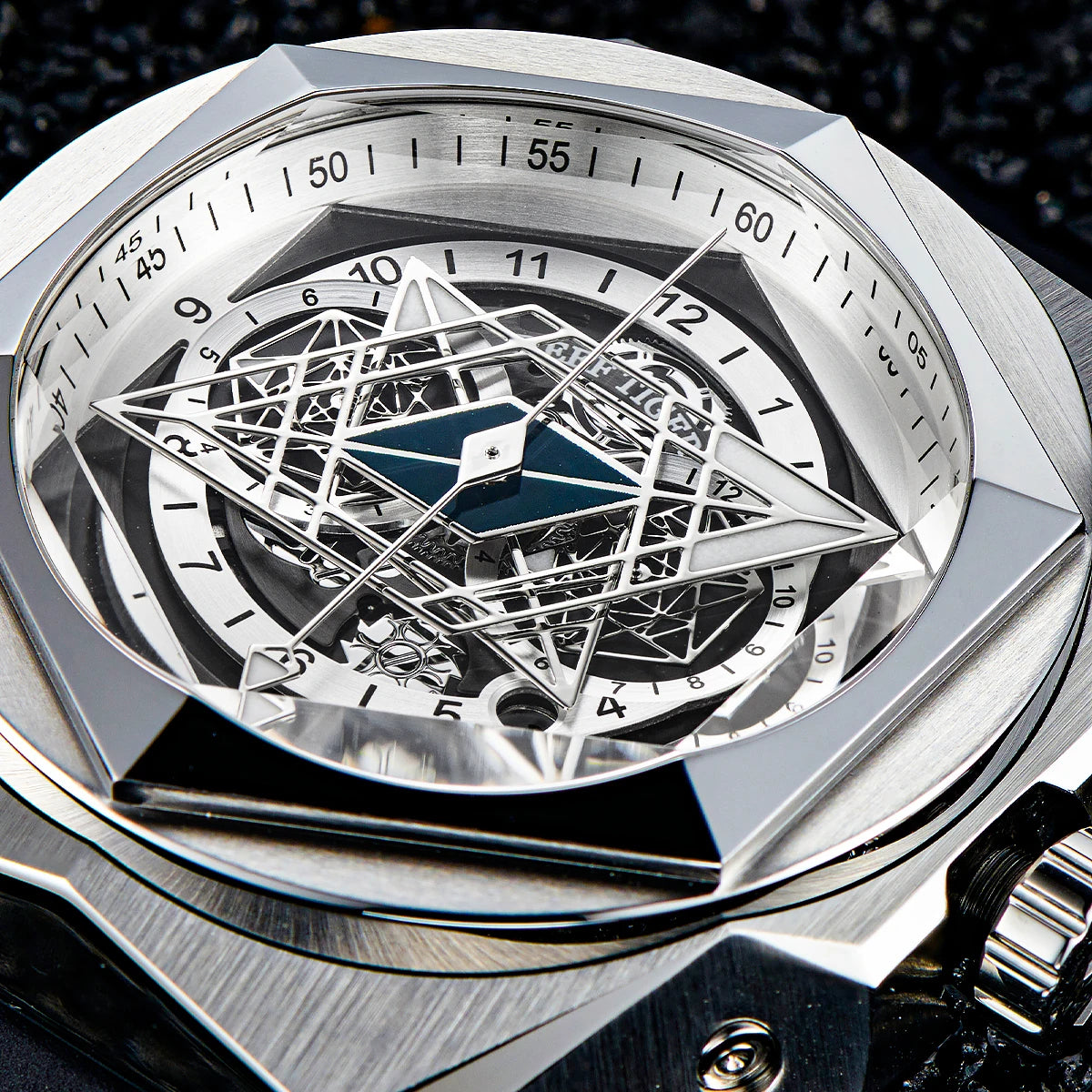 MiMOTTA™ Visionary Men's Automatic Watch Octagon | Geometric Skeleton ...